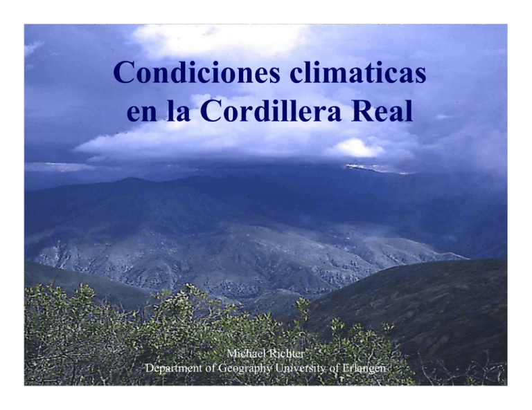 Condiciones climaticas en la Cordillera Real
