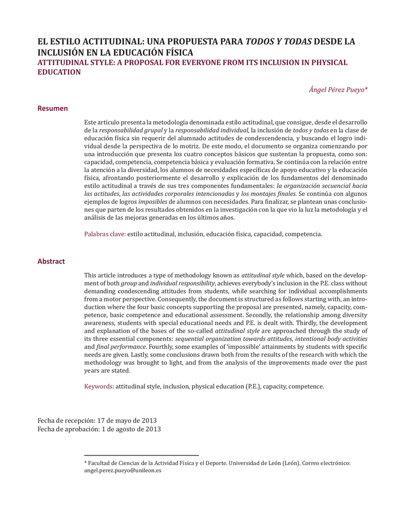 el estilo actitudinal: una propuesta para todos y todas desde la