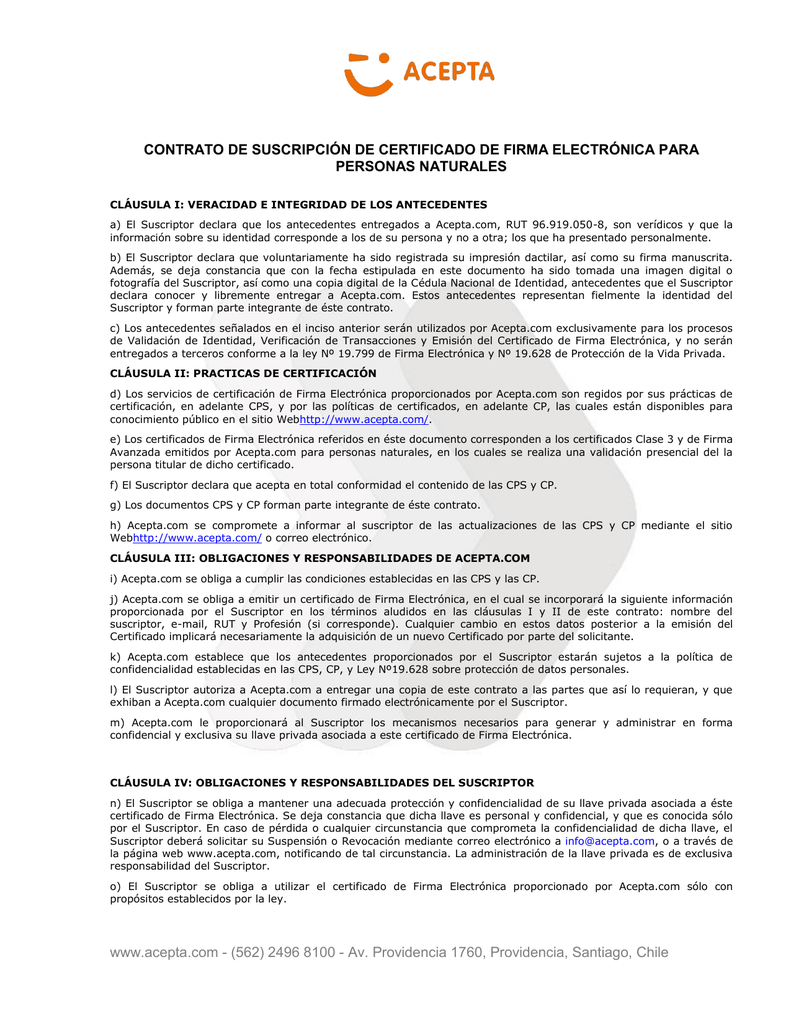 Contrato Firma Electrónica Avanzada