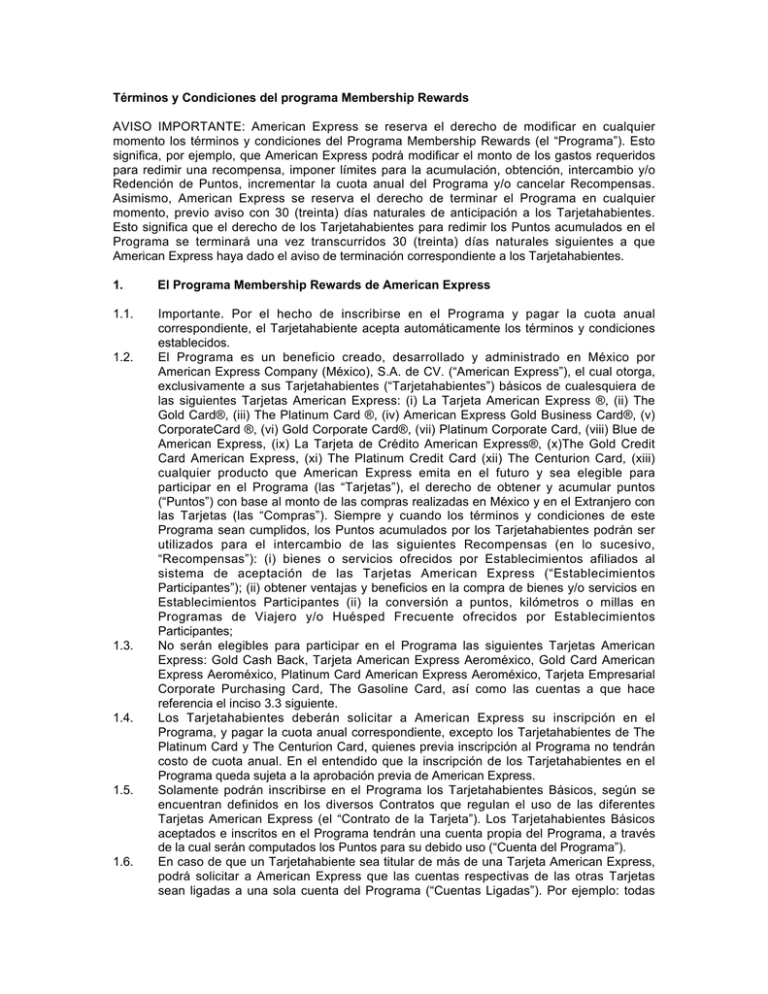 Términos y Condiciones del programa