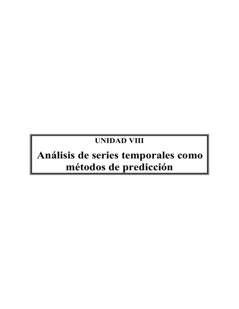 analisis de series temporales como metodos de prediccion