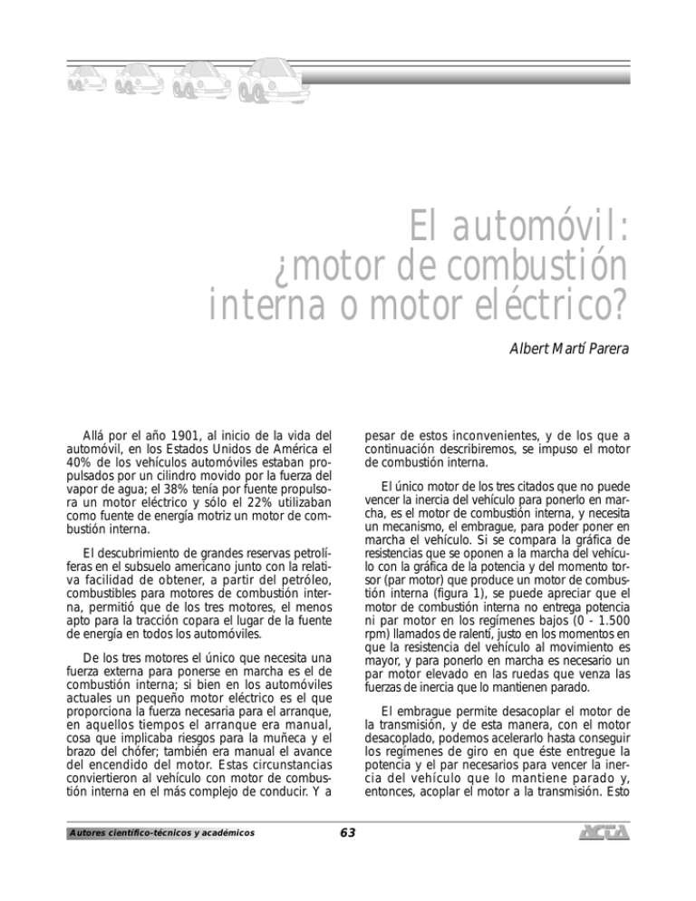 El automóvil: ¿motor de combustión interna o motor eléctrico?