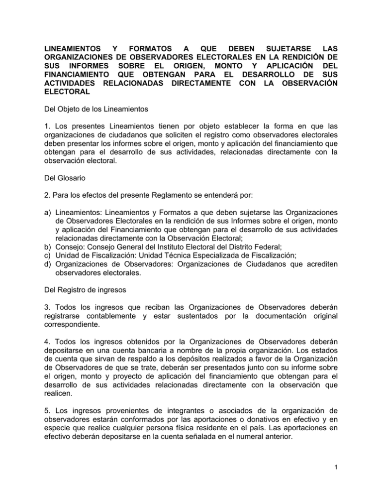 lineamientos y formatos a que deben sujetarse las
