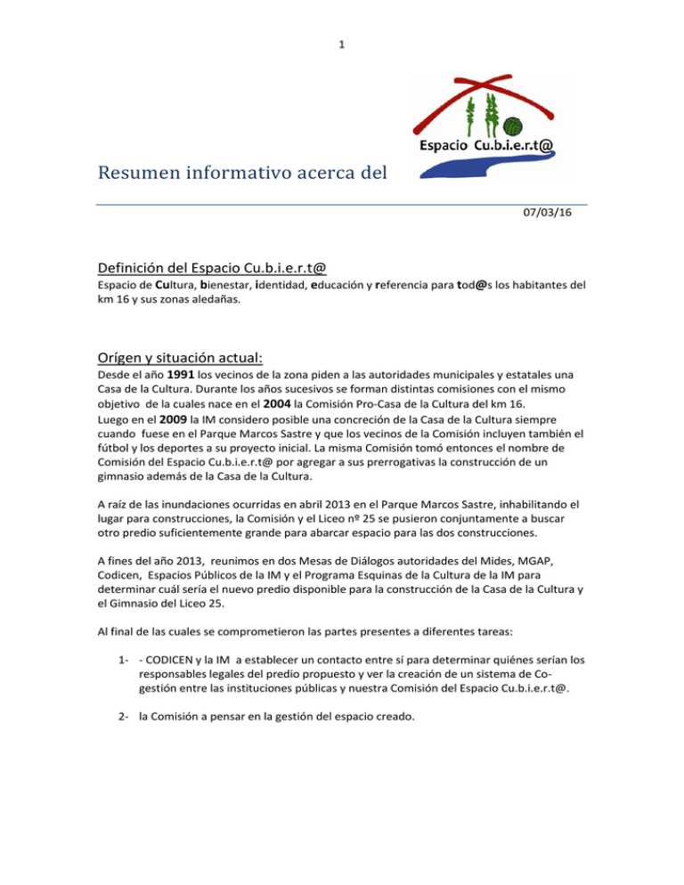 Resumen informativo acerca del