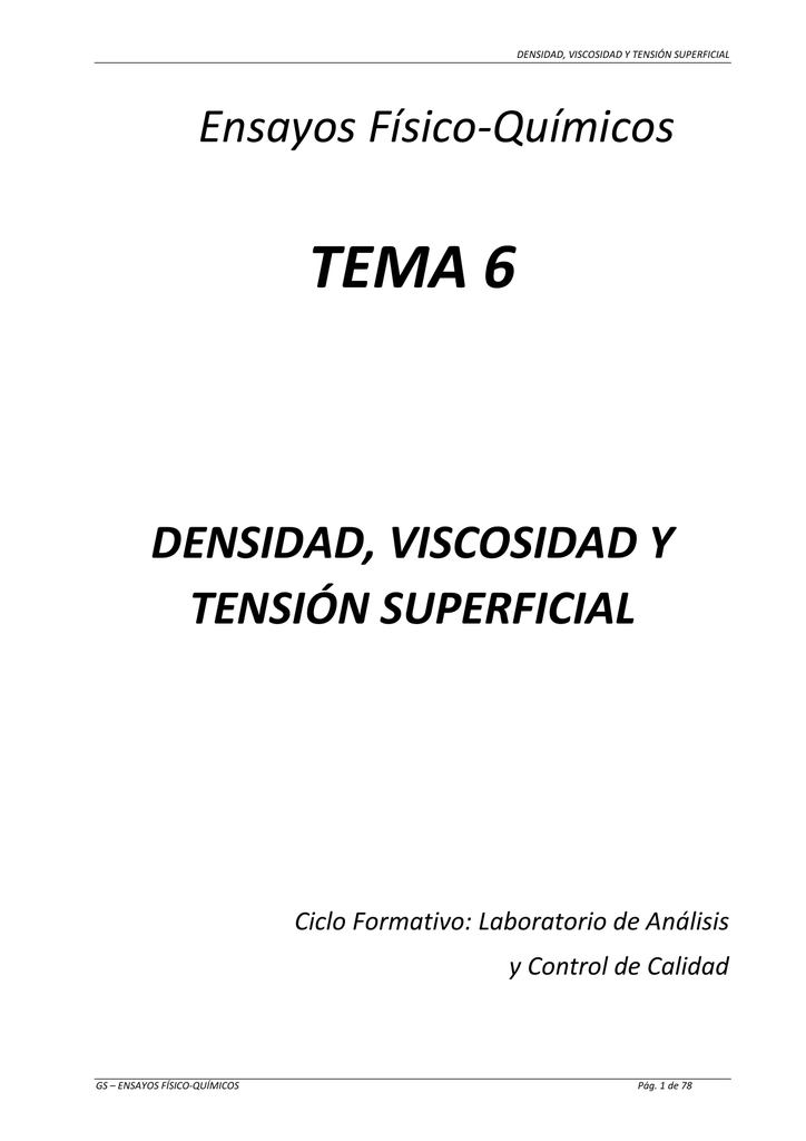 tema 6 densidad viscosidad tensión superficial