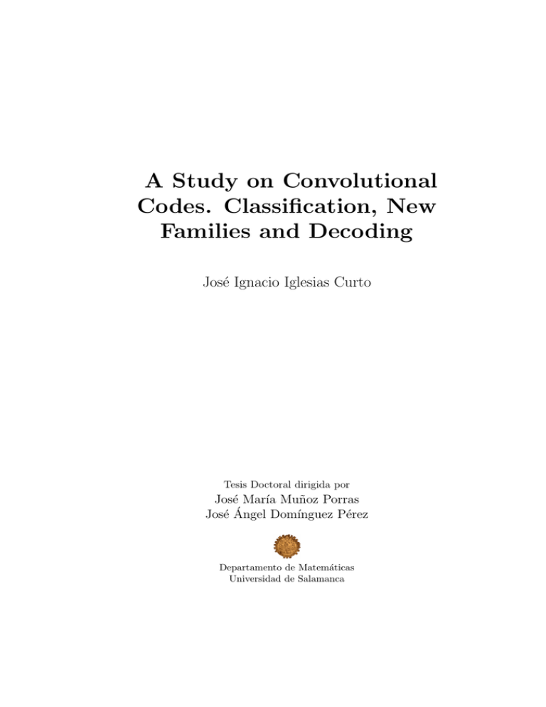 A Study On Convolutional Codes Classification New