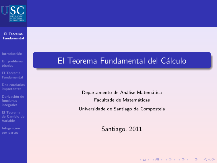 El Teorema Fundamental del Cálculo