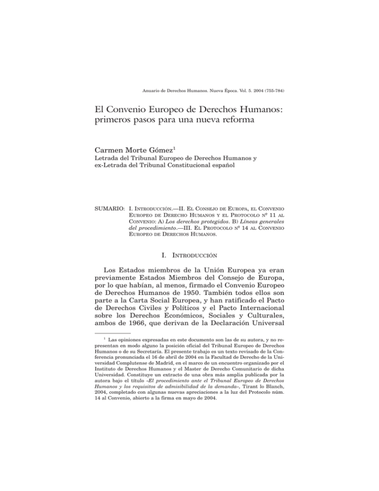 El Convenio Europeo de Derechos Humanos