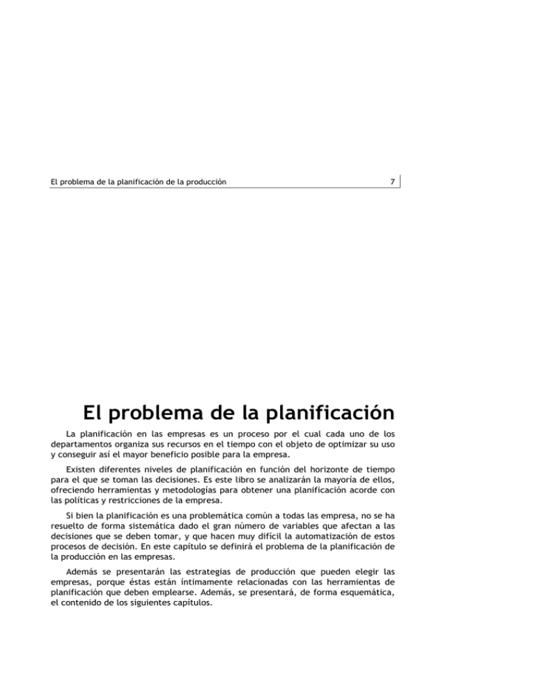 El problema de la planificación