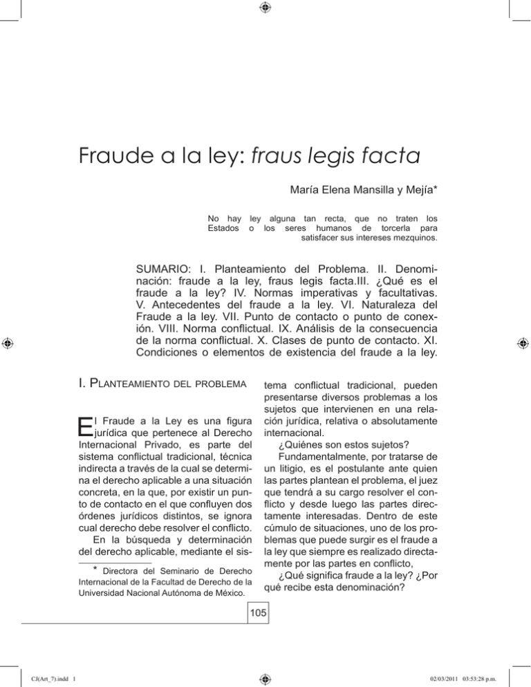 Fraude a la ley: fraus legis facta