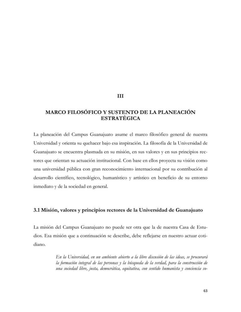 III MARCO FILOSÓFICO Y SUSTENTO DE LA PLANEACIÓN