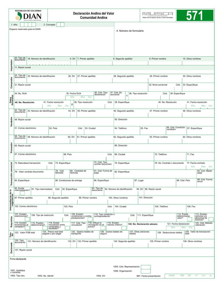 Declaración Andina del Valor Comunidad Andina