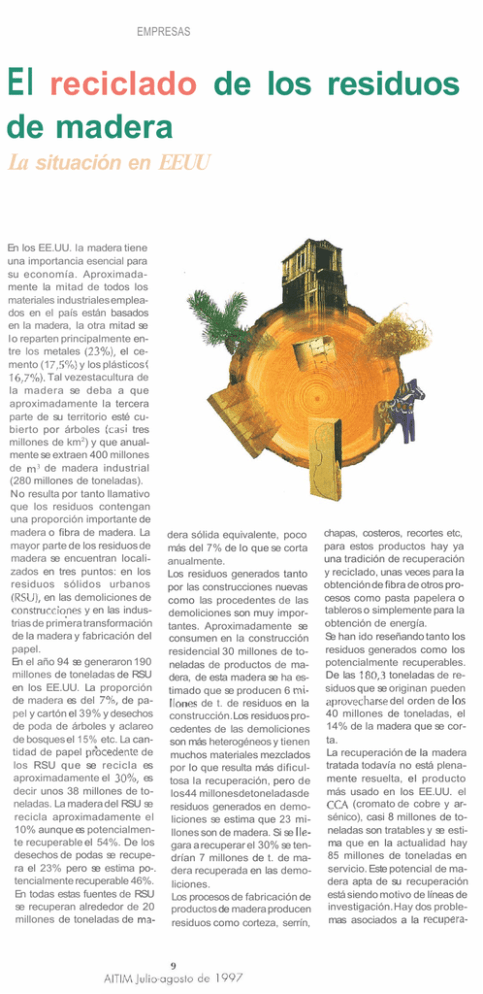 El reciclado de los residuos de madera