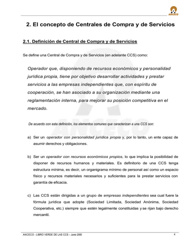 2. El concepto de Centrales de Compra y de Servicios
