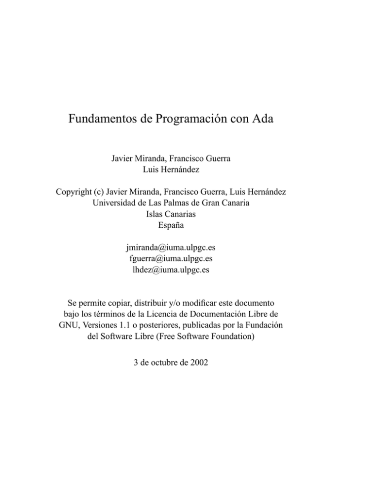 Fundamentos de Programación con Ada