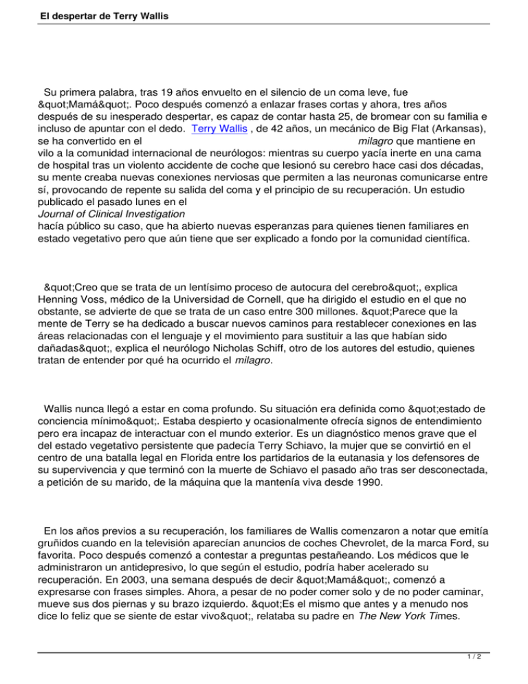 El despertar de Terry Wallis