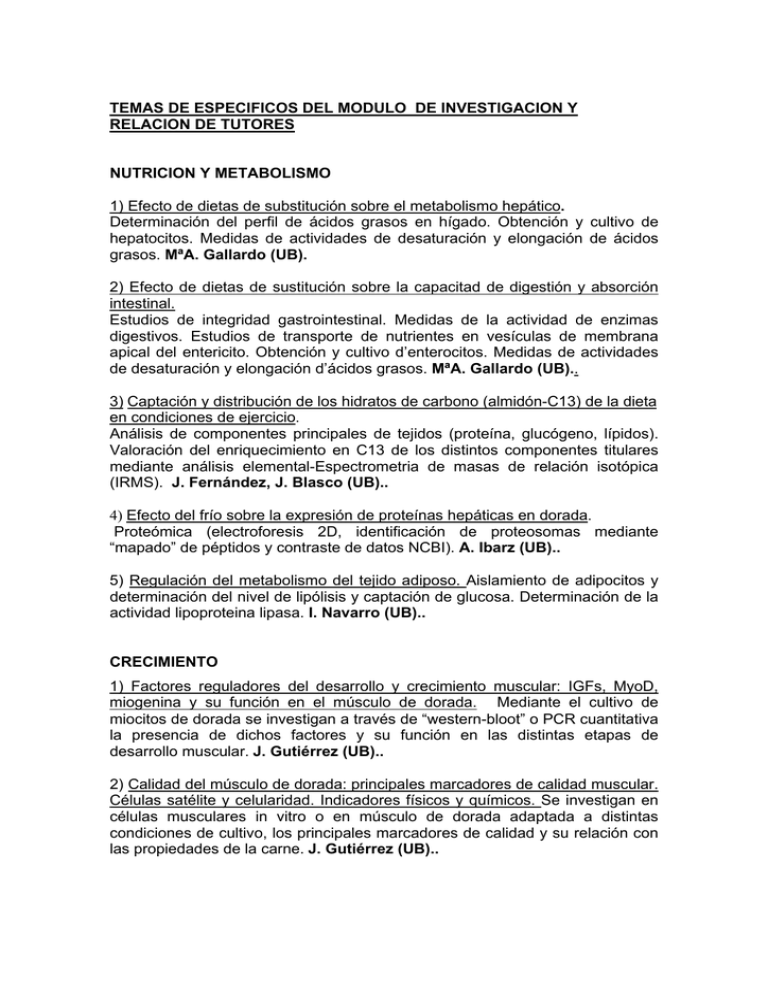 TEMAS ESPECIFICOS MODULO INVESTIGACION Y Relacion tutores