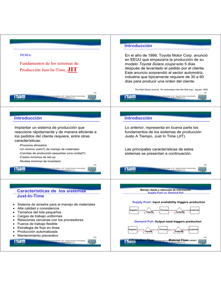 Fundamentos de los sistemas de Producción Just-In