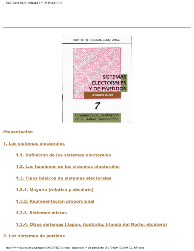 sistemas electorales y de partidos