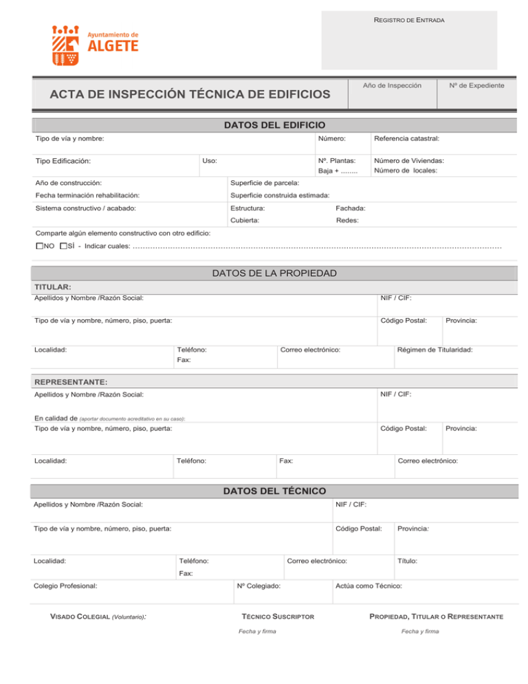 ACTA DE INSPECCIÓN TÉCNICA DE EDIFICIOS