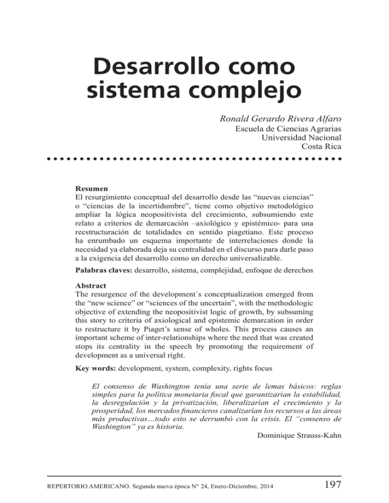 Desarrollo como sistema complejo