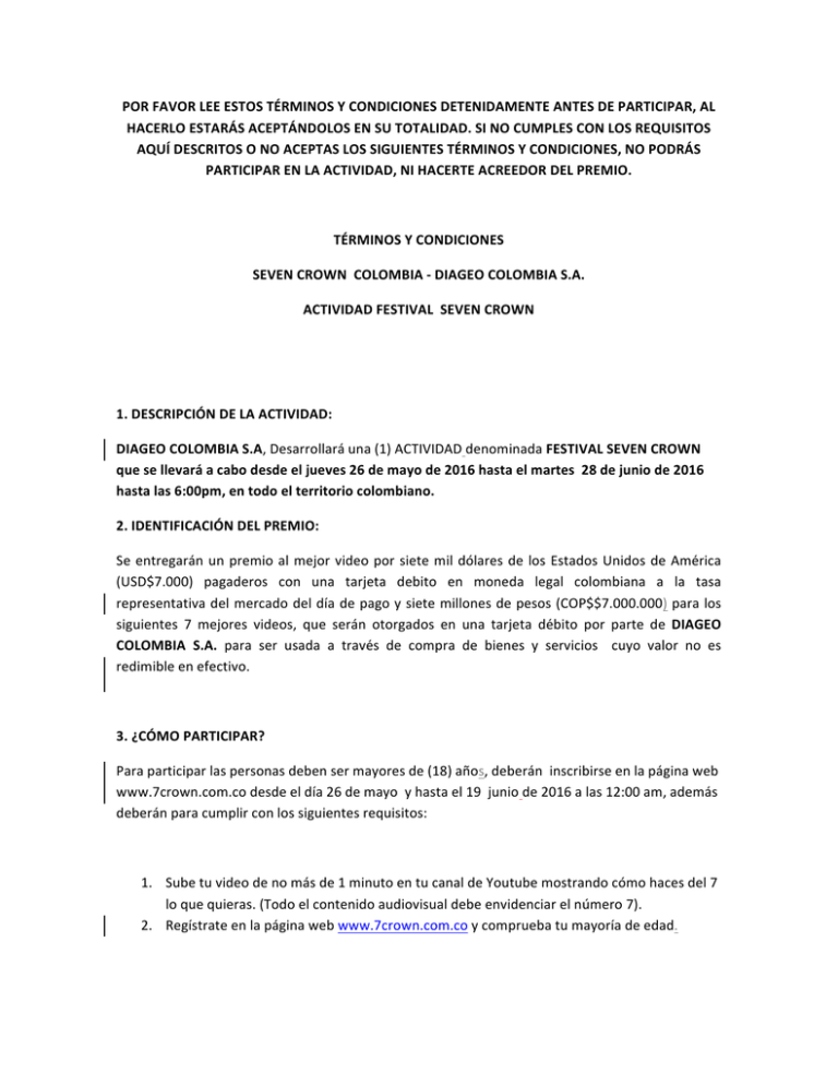 Términos y condiciones