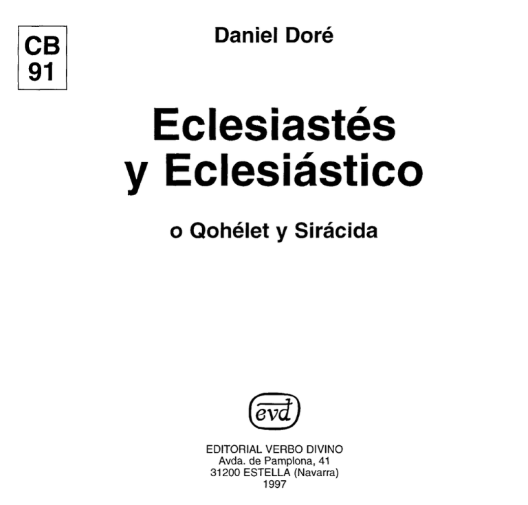 Eclesiastés y Eclesiástico
