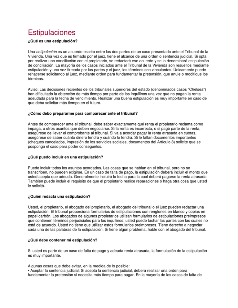 Estipulaciones - LawHelpNY.org