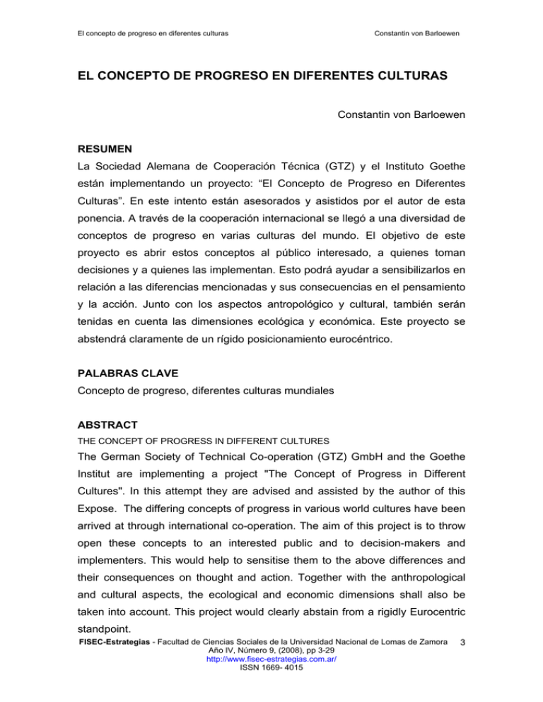 el concepto de progreso en diferentes culturas