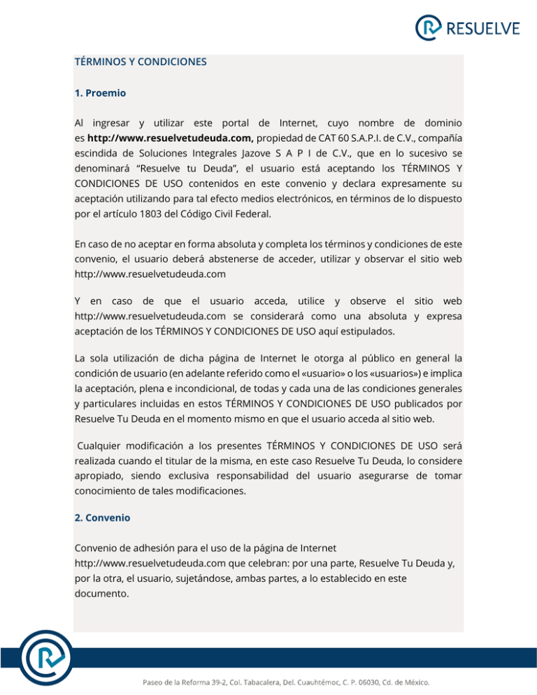 términos y condiciones