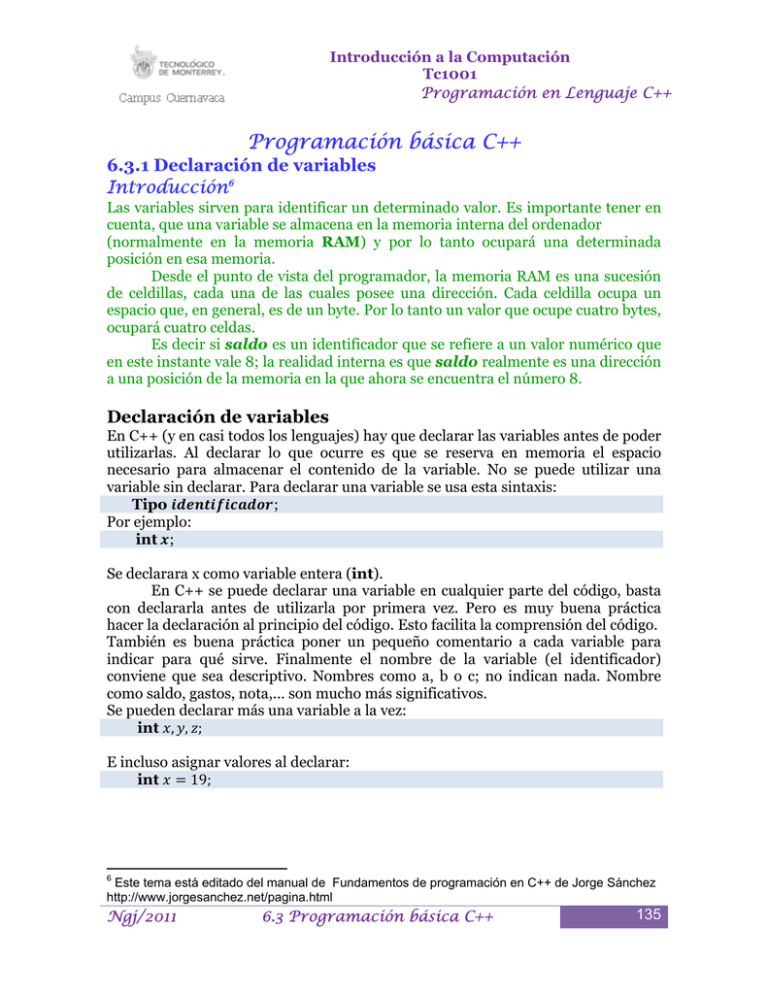 Programación básica C++