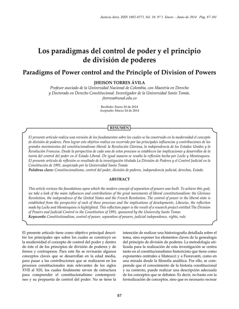 Los paradigmas del control de poder y el