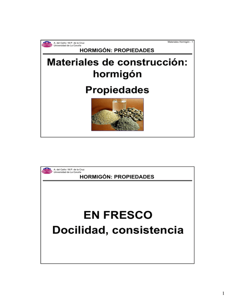 hormigón Propiedades