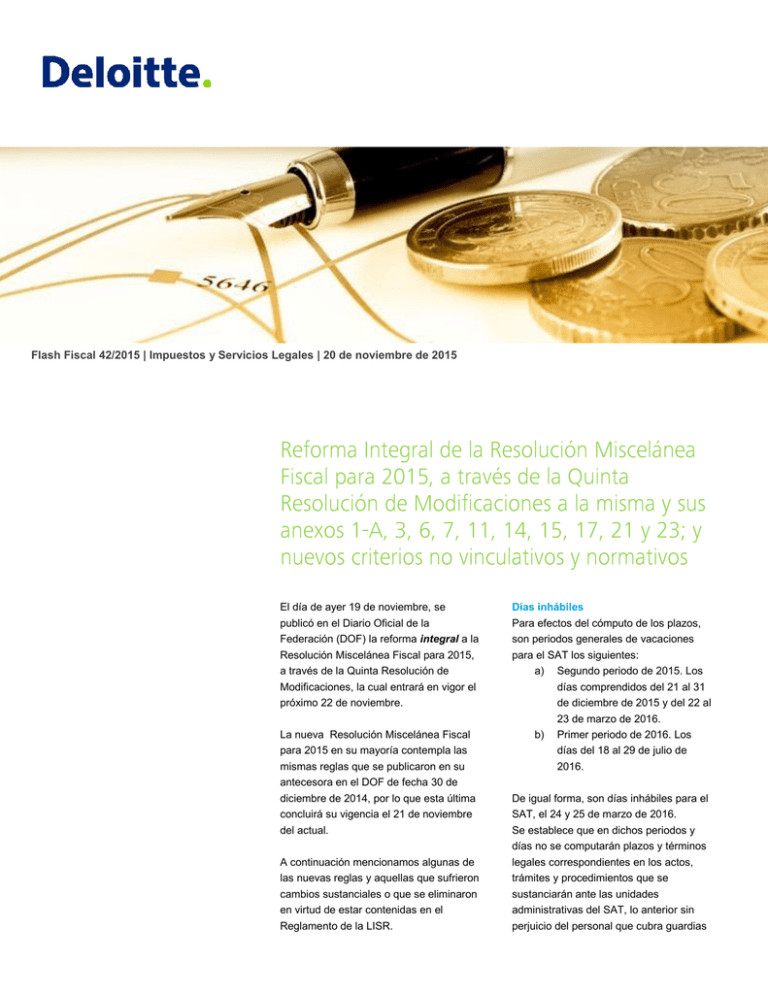 Reforma Integral de la Resolución Miscelánea Fiscal para