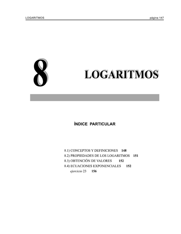 Logaritmos y Ecuaciones Exponenciales
