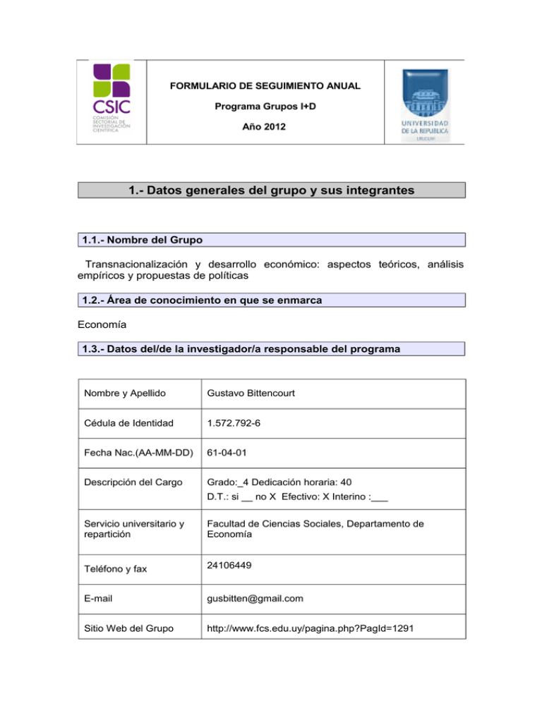 1.- Datos generales del grupo y sus integrantes