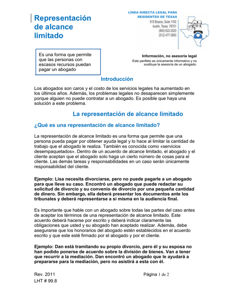 Representación de alcance limitado