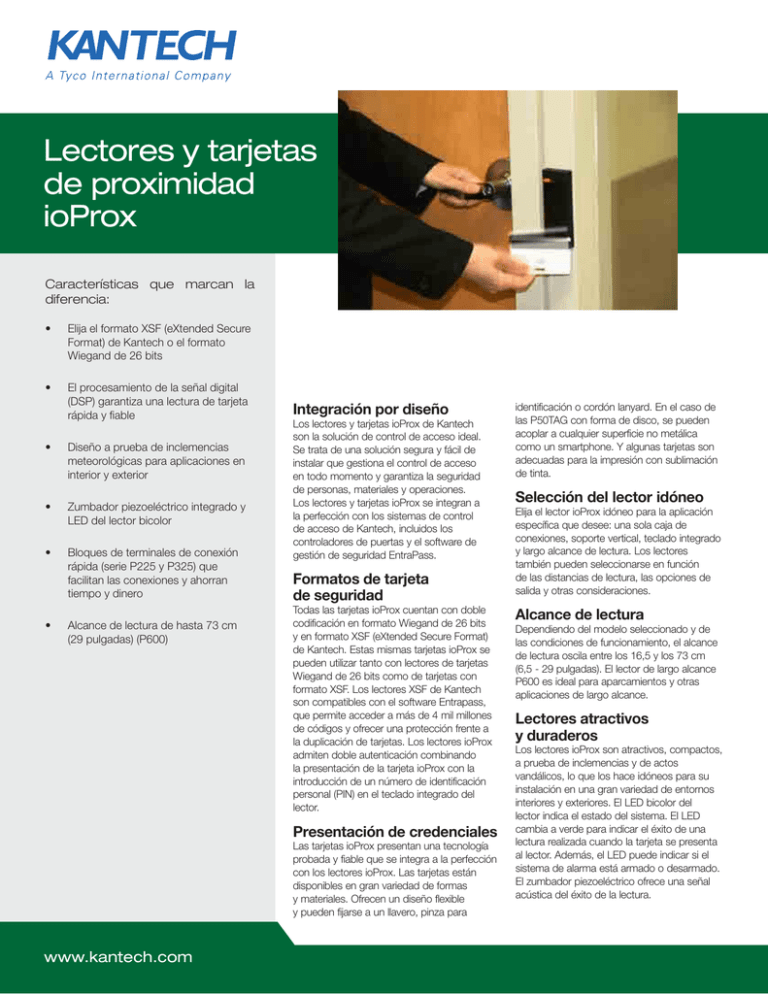 Lectores y tarjetas de proximidad ioProx