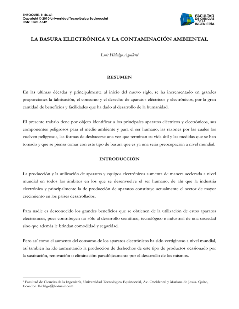 la basura electrónica y la contaminación ambiental