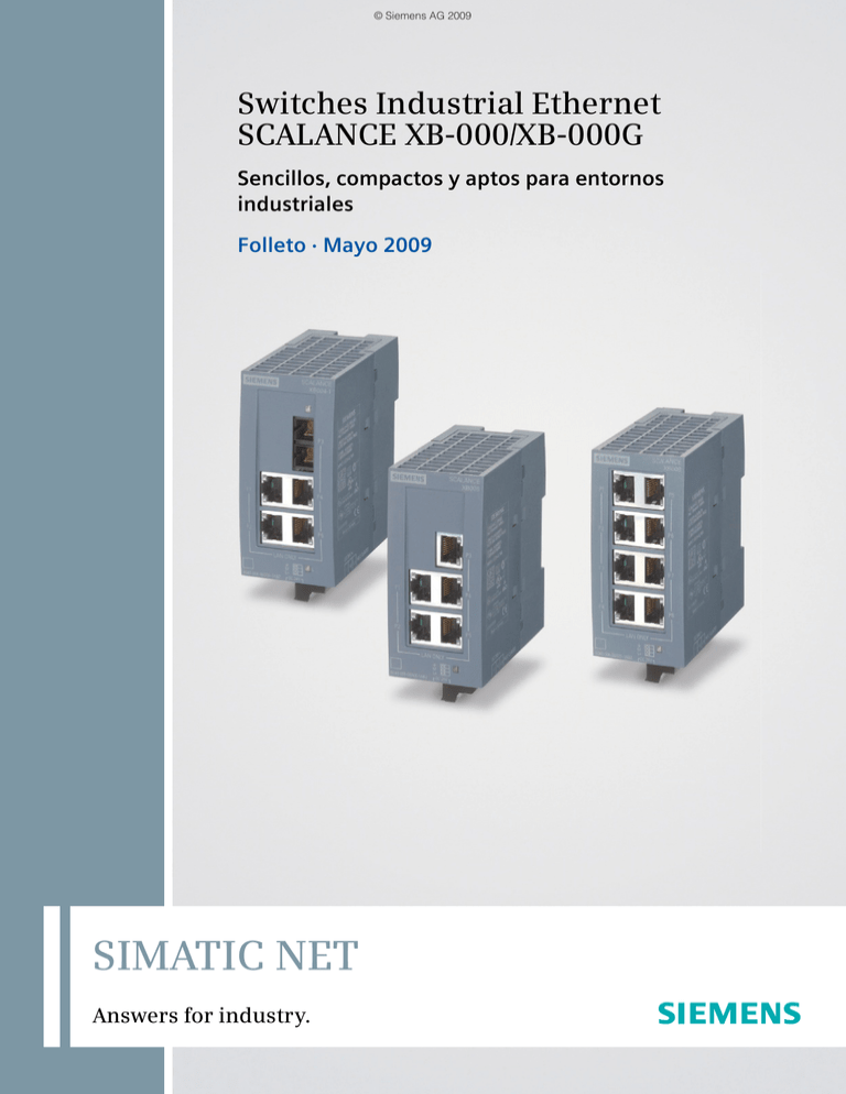 Switches Industrial Ethernet – SCALANCE XB-000/XB