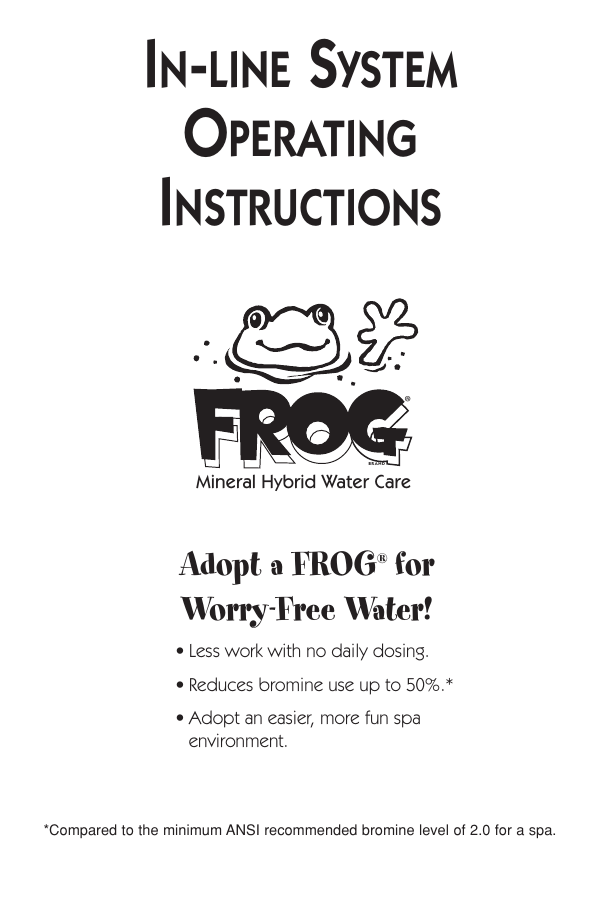 Instructions for Spa Frog Inline System