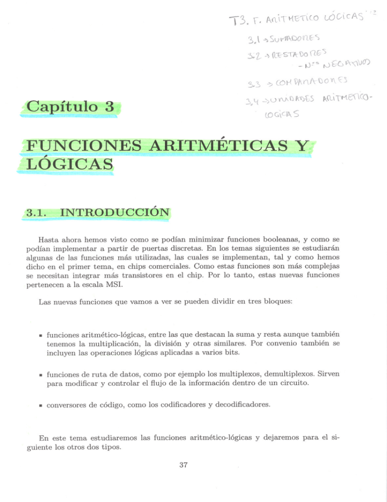 Capítulo 3 FUNCIONES ARITMETICAS y