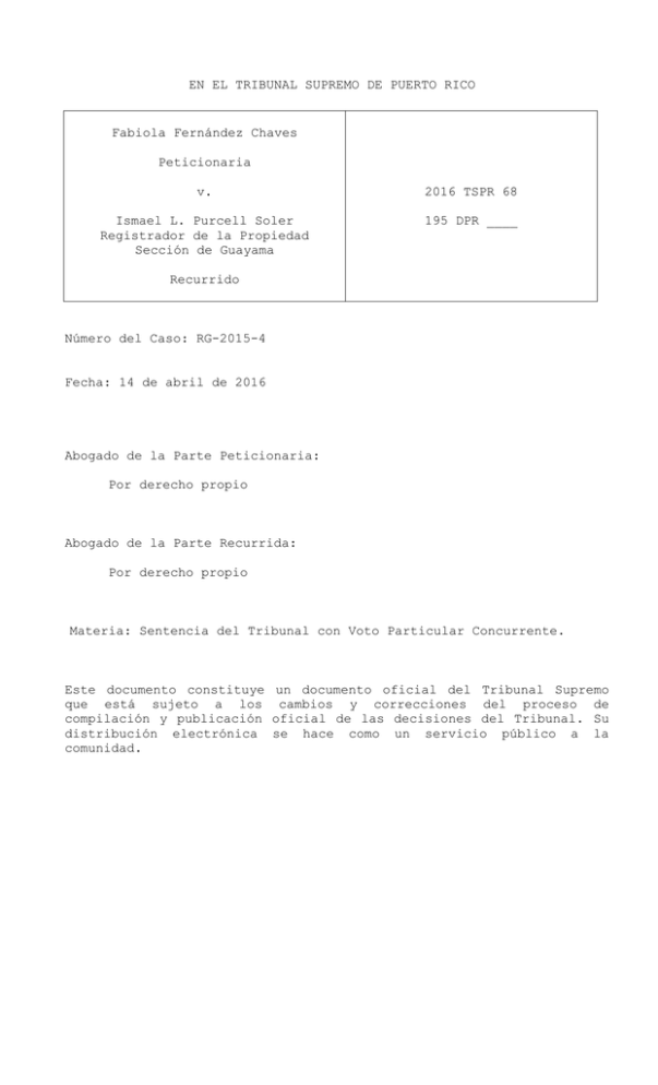 Sentencia del Tribunal con Voto Particular Concurrente