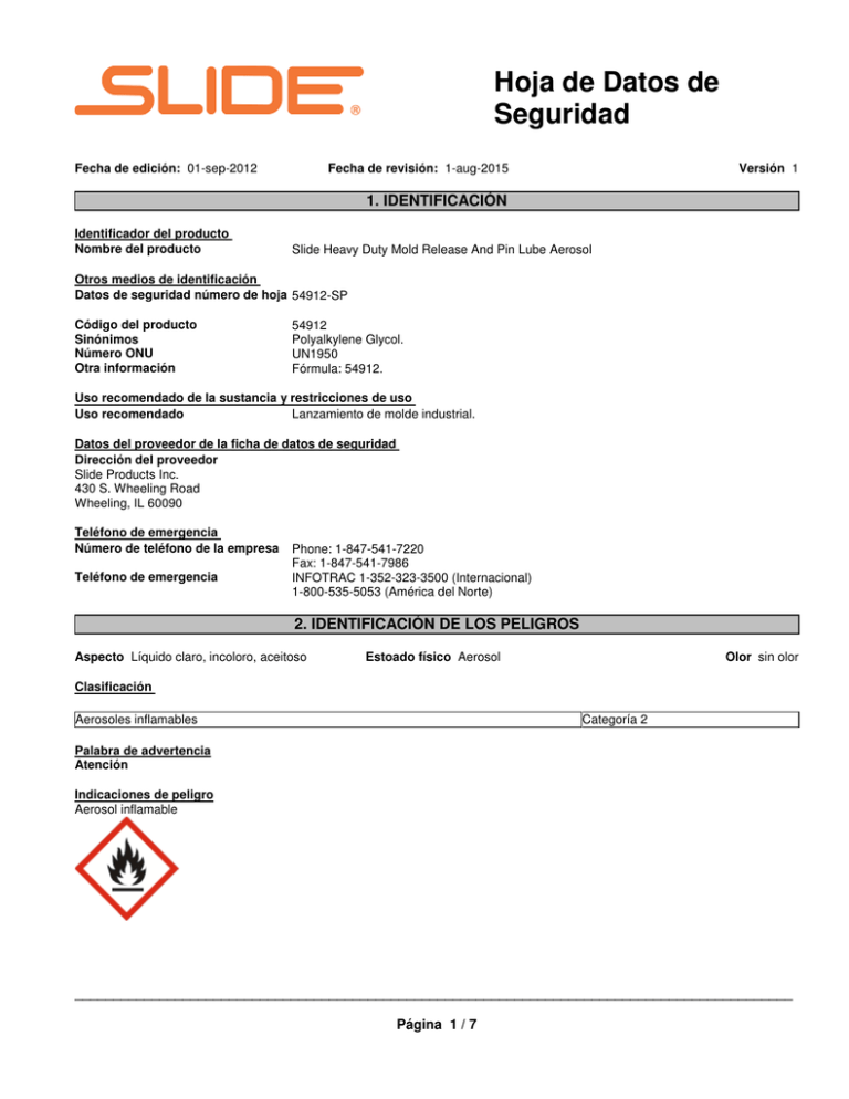 Hoja de Datos de Seguridad