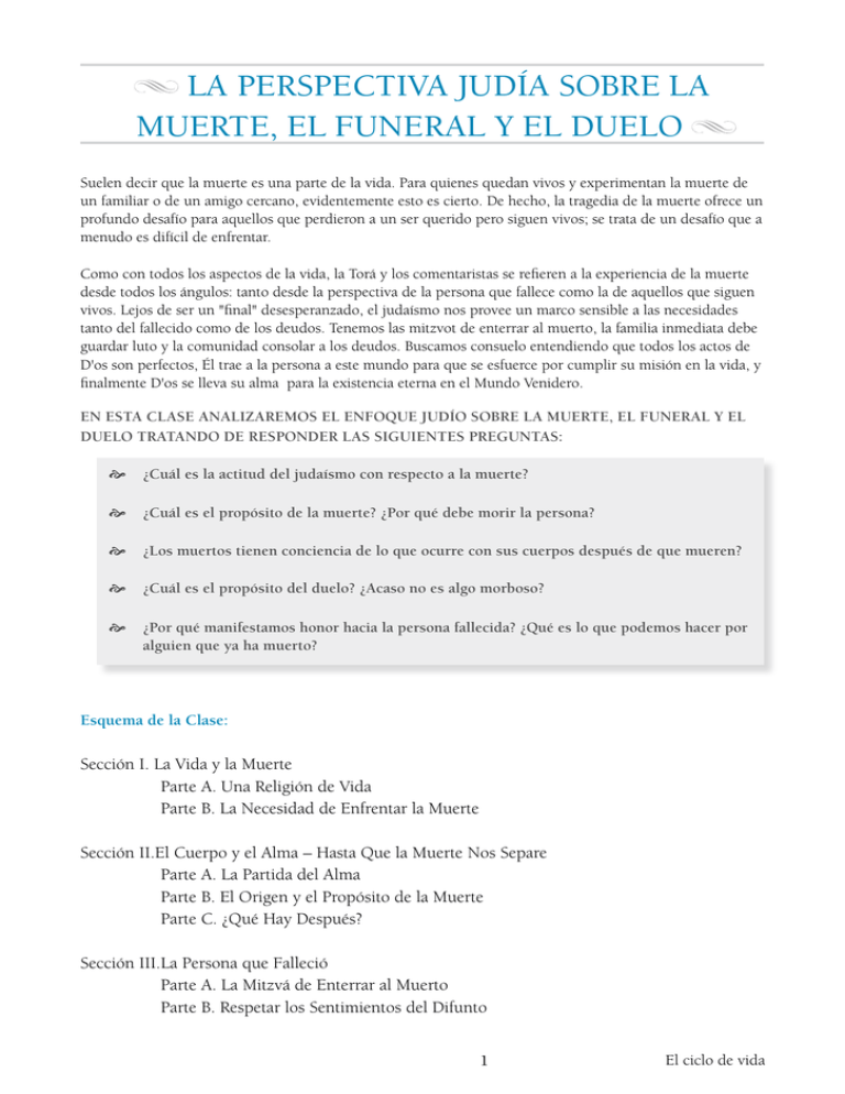 LA PERSPECTIVA JUDíA SOBRE LA MUERTE