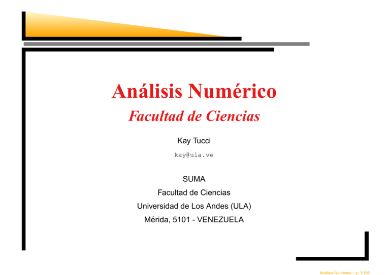 Análisis Numérico - Web del Profesor