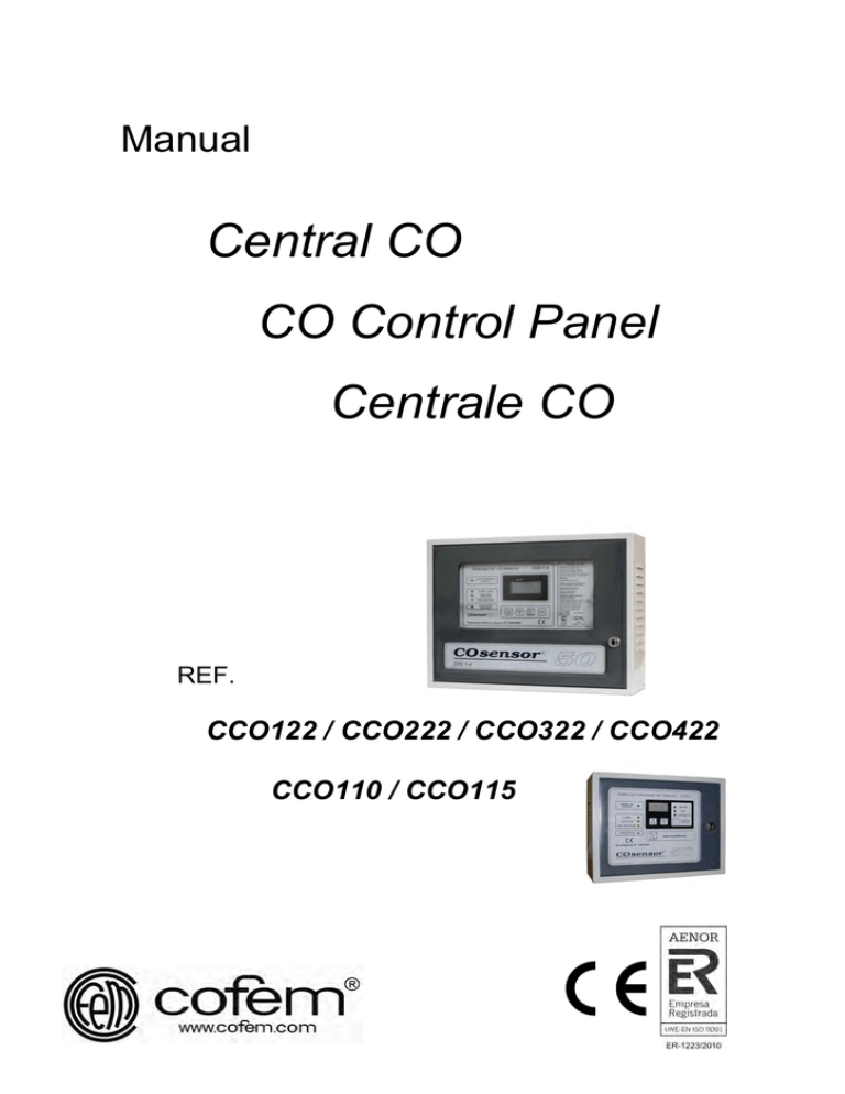 Central CO CO Control Panel Centrale CO