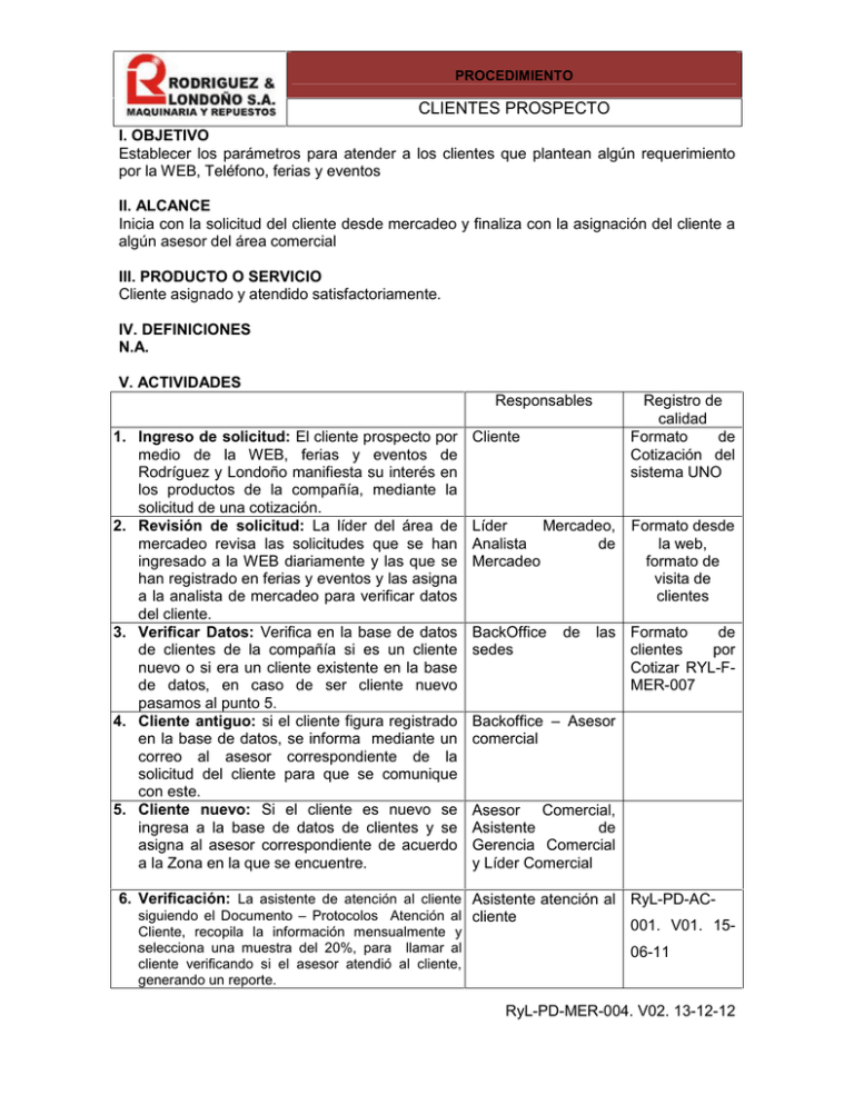 clientes prospecto - Rodriguez y Londoño