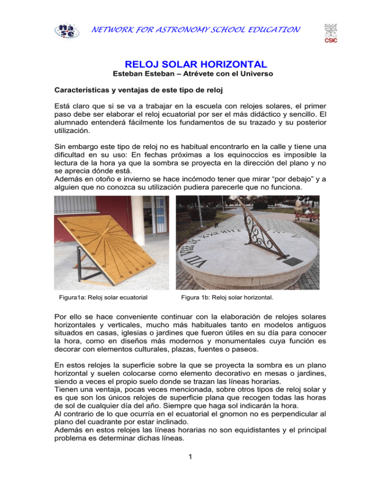 Reloj solar horizontal