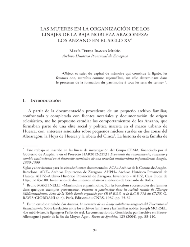 Las mujeres en la organización de los linajes de la baja nobleza